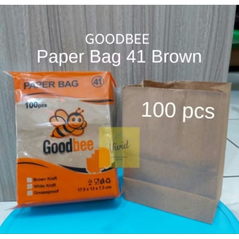 Jual Goodbee Paper Bag 41 Brown White Coklat Putih SOS Bag Kantong Kertas 100pcs | Shopee Indonesia