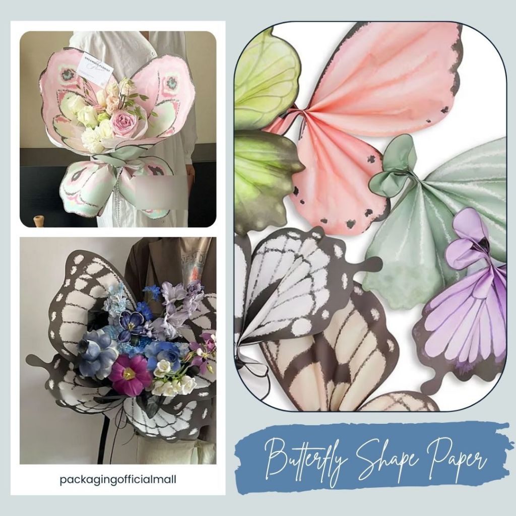Jual BUTTERFLY SHAPE PAPER / CELLOPHANE / FLORIST PAPER / KERTAS BUKET ...