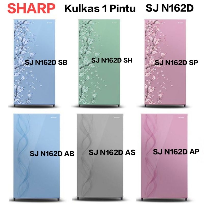 Jual Kulkas 1 Pintu Sharp 133 Liter SJ N162D motif Bunga Sakura ...
