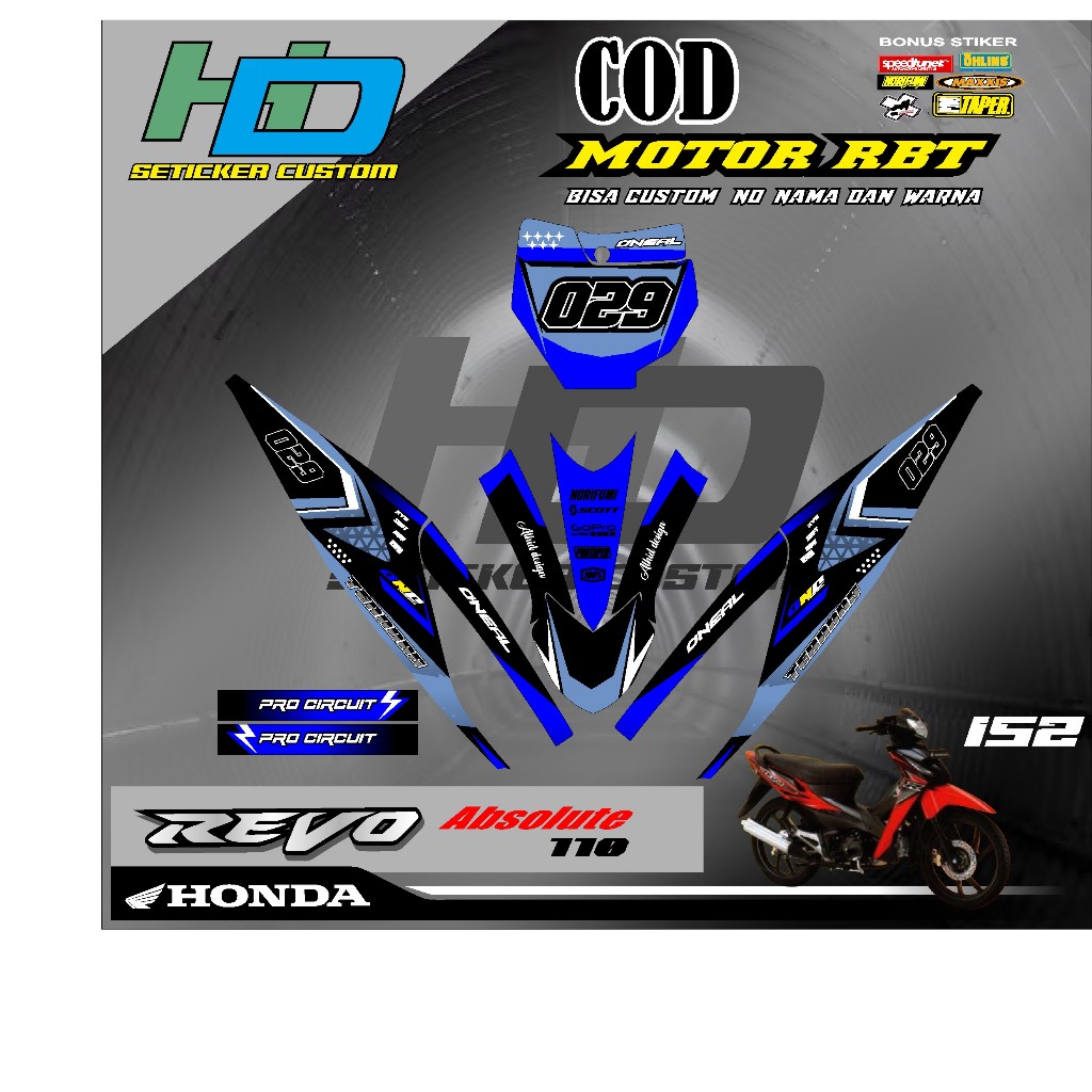 Jual Sticker Striping RBT MOTOR REVO ABSOLUTE 110 Motor Desain bebek ...