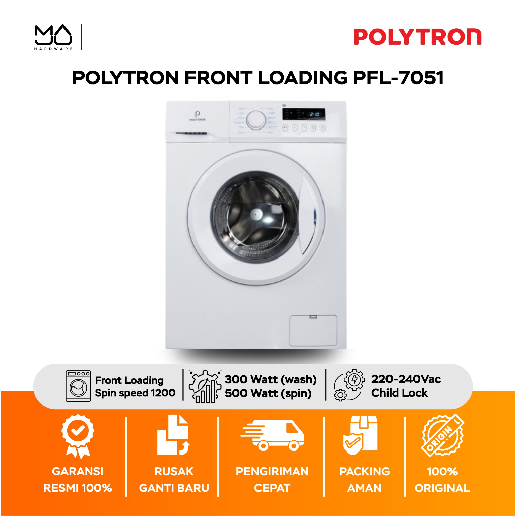 Jual Mesin Cuci Front Loading Polytron Wonderwash Series 7 KG – PFL 7051 - Garansi Resmi ...