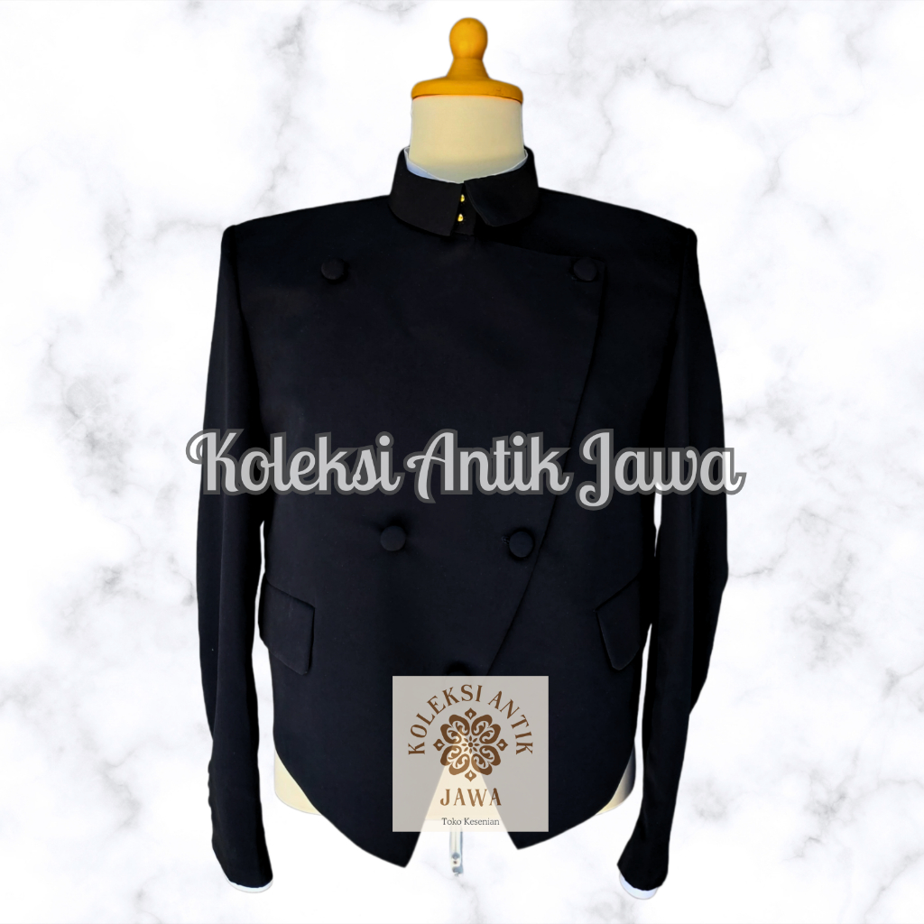 Jual Beskap Mangkunegaran Alusan Hitam (Pakai Kerah Leher) | Shopee ...