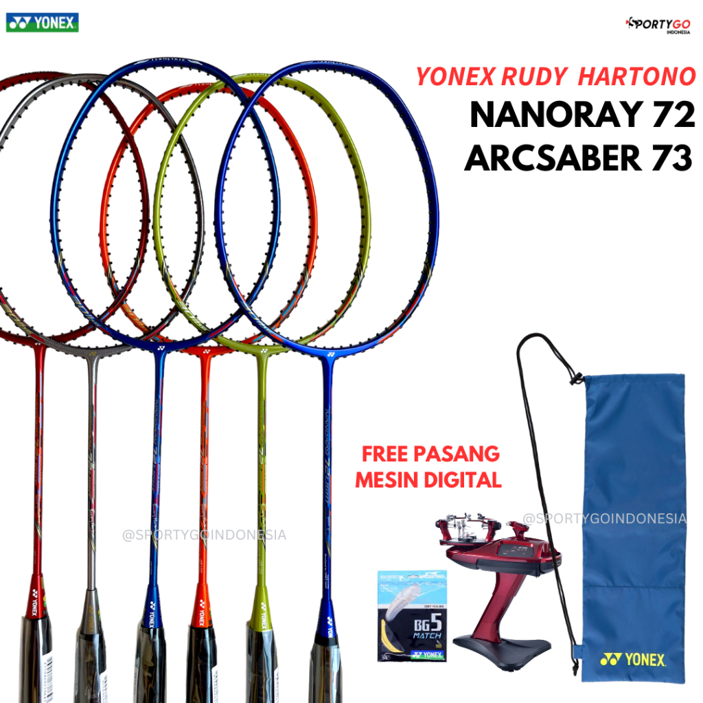 Jual RAKET BADMINTON YONEX NANORAY 72 LIGHT ARCSABER 73 LIGHT RUDY HARTONO ORIGINAL | ARC SABER ...