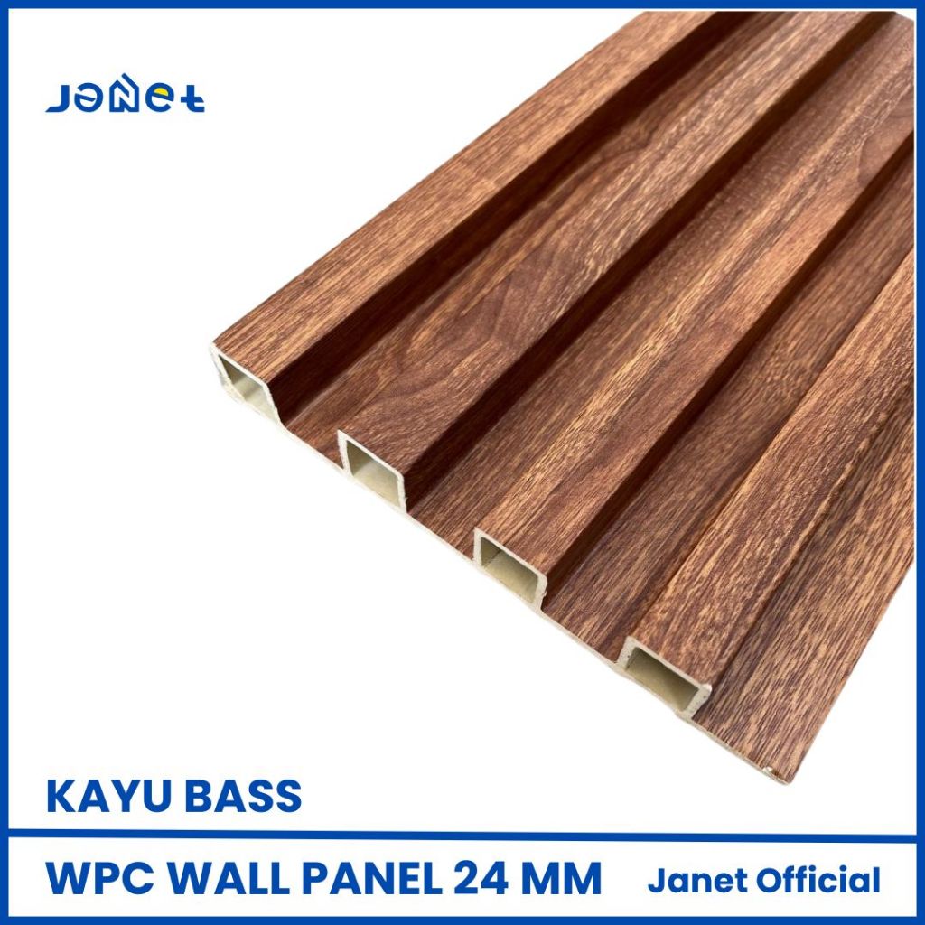 Jual WPC Wall Panel WARNA KAYU BASS 3 meter 300cm X 17cm X 2.4cm | pvc Wallpanel Wood Panel ...