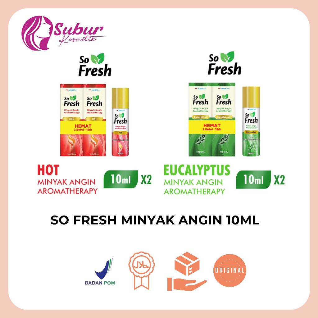 Jual So Fresh Minyak Angin Aromatherapy Eucalyptus Hot 10ml x2 (BUNDLE) | Shopee Indonesia