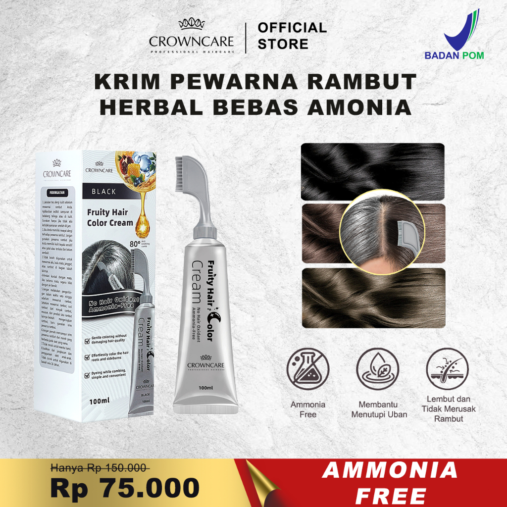 Jual CrownCare Pewarna Rambut - Hair Coloring Cream Alami | Pewarna ...