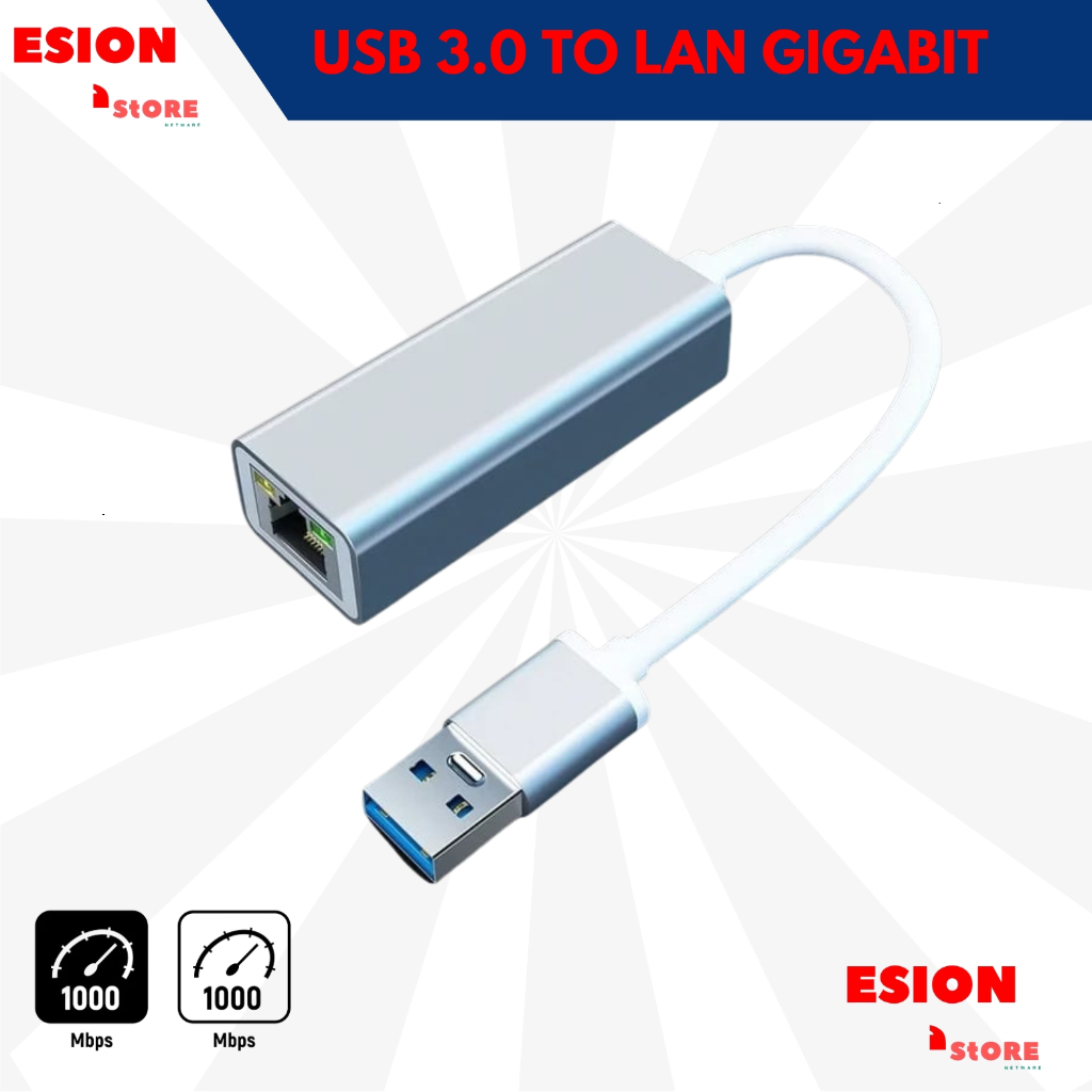 Jual USB 3.0 To Lan 1000Mbps to RJ45 Converter Adapter/ Ethernet ...