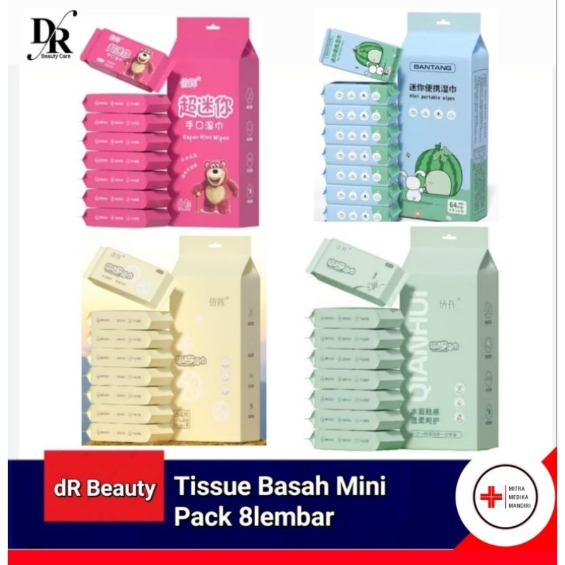 Jual Tissue Basah Mini Pack Tissue Travelling Per Bag isi 8 Pouch @8 ...