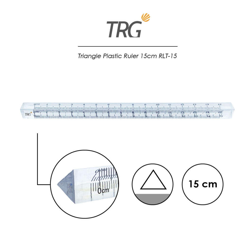 Jual TRG Triangle Plastic Ruler 15cm RLT-15 - Penggaris Plastik ...