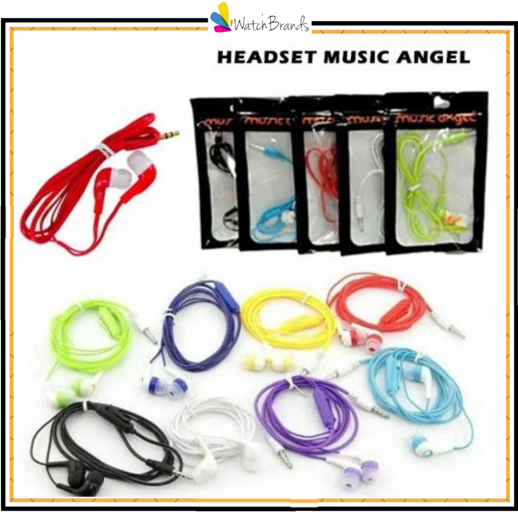 Jual WBS Headset Earphones Music Angel Handsfree Handfree Musik Stereo ...