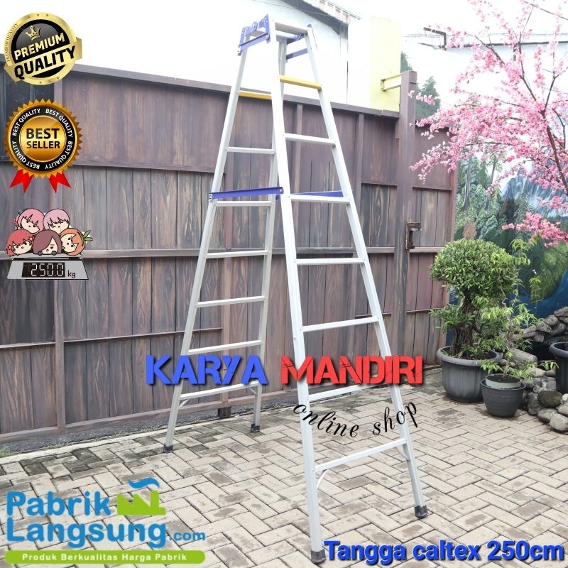 Jual Tangga Lipat Aluminium Ladder Ukuran 2,5 Meter / 250 Cm / Caltex ...