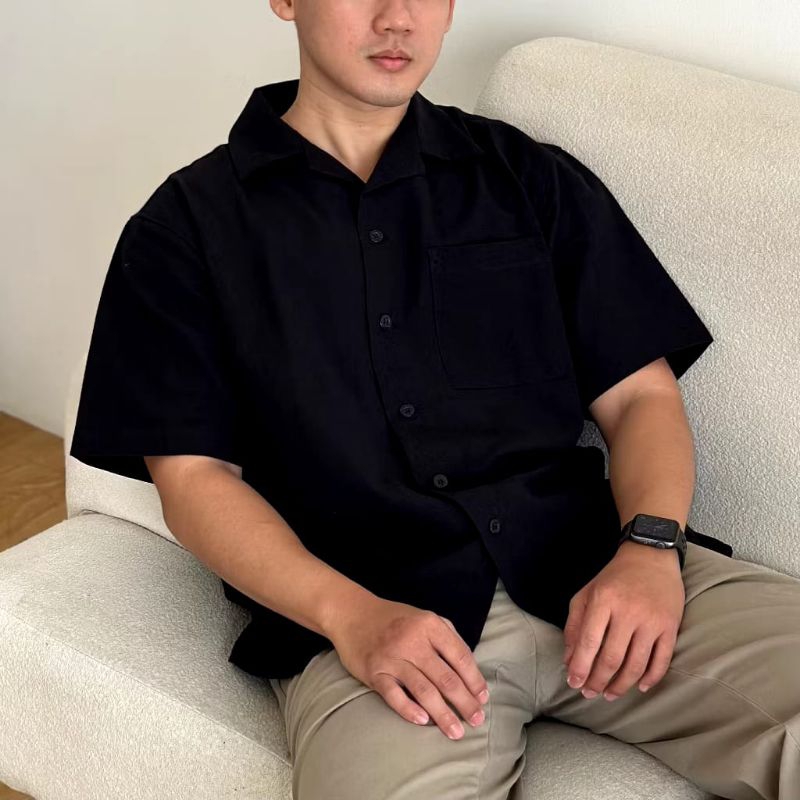 Jual REINACLUB Cuban Bowling Boxy Oversized Linen Shirt | Kemeja Linen ...