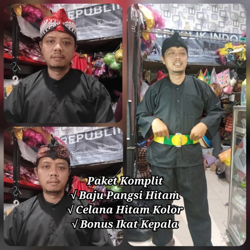 Jual Paket Komplit Baju Pangsi Hitam Dewasa Adat Jawa Sunda Baju Pangsi ...