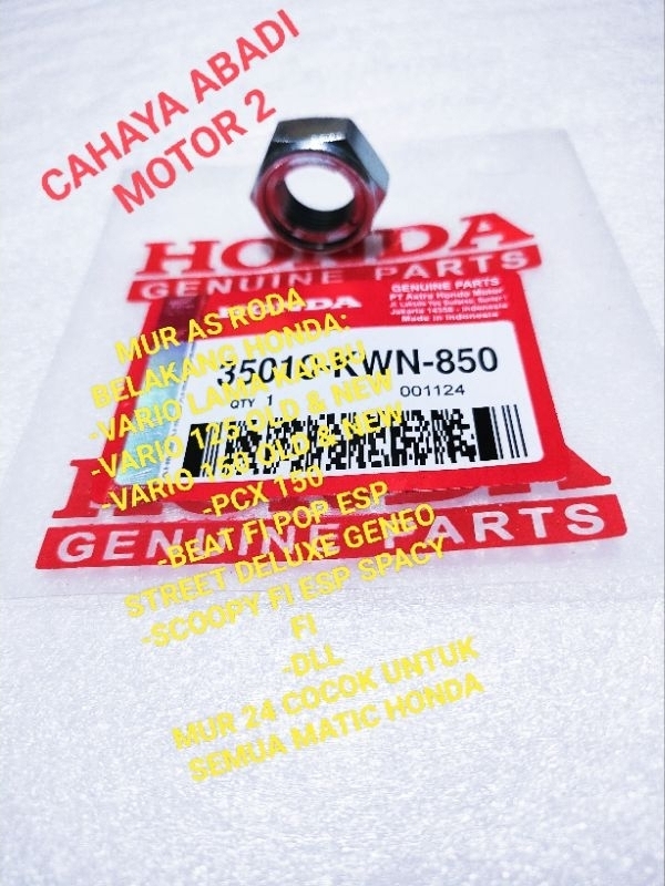Jual MUR AS RODA BELAKANG HONDA MATIC COCOK UNTUK SEMUA TIPE MOTOR ...