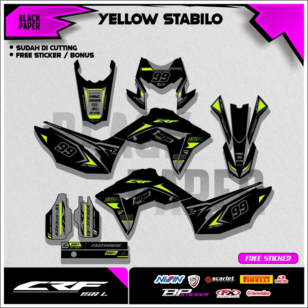 Jual Decal CRF Striping Sticker Variasi Motor Honda CRF 150 L Striping ...