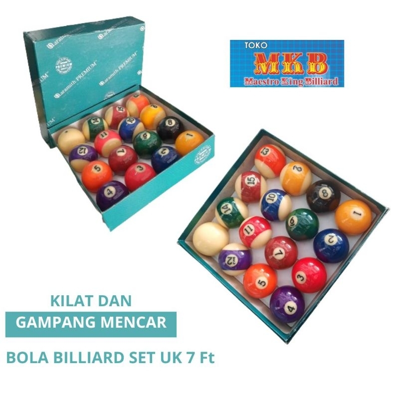 Jual BOLA billiard pool Aramith PREMIUM set 57,2 mm - cb 2'3\8 with ...