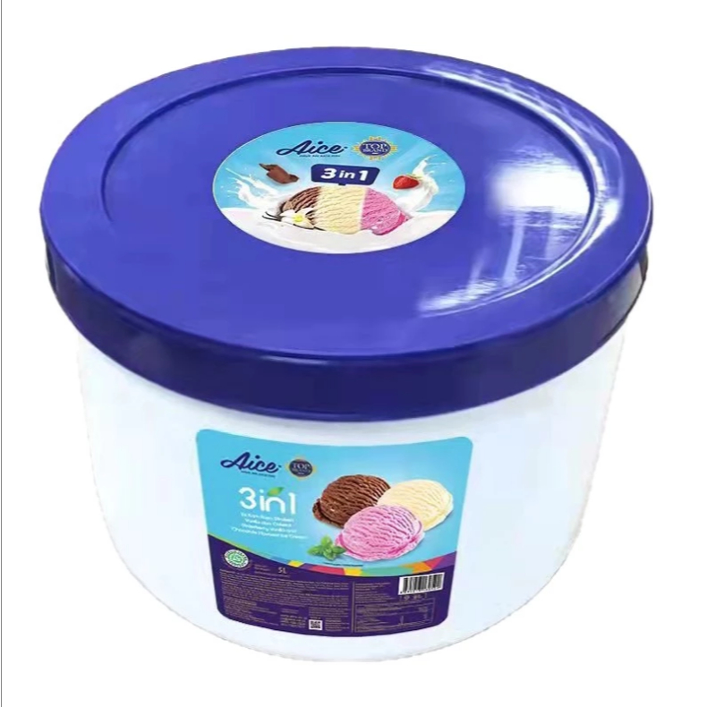 Jual Aice Bucket 3in1 5 Liter dan 8 Liter (strawberry,chocolate,vanilla) es krim | Shopee Indonesia