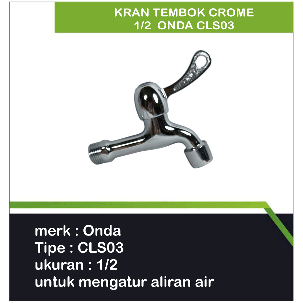 Jual KRAN TEMBOK CROME 1/2 ONDA CLS03 /KRAN TEMBOK/KRAN AIR/KERAN CROME ...