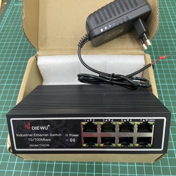 Jual Diewu 8 port Ethernet switch Din Rail with PSU | Shopee Indonesia