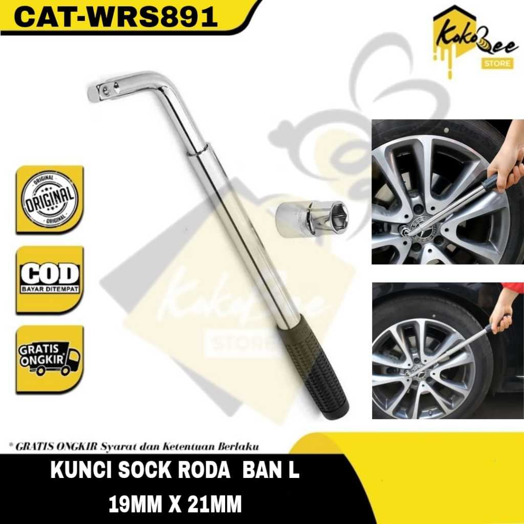 Jual Kunci Roda Mobil L Telescopic Wheel Nut Wrench 1/2" - Kunci Sock ...