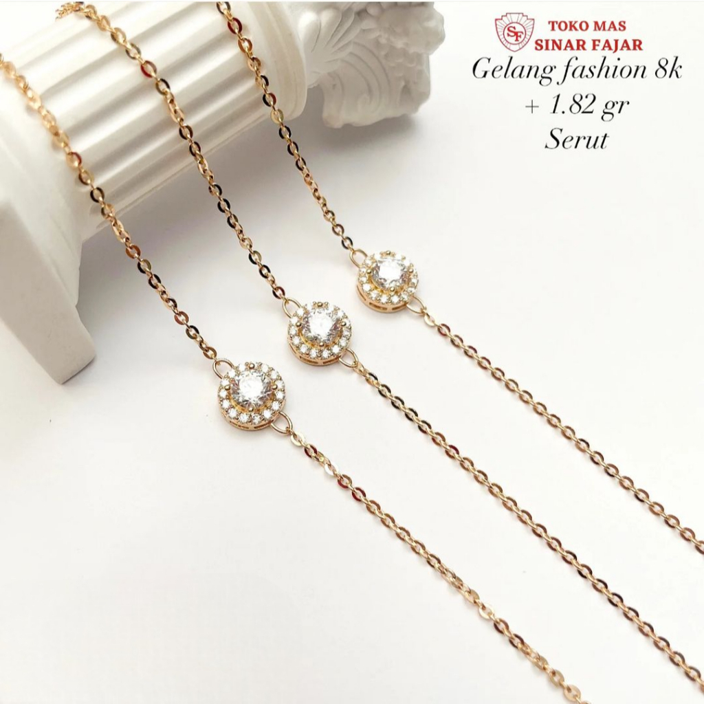 Jual Gelang Tangan Serut Model diamond Look Kadar 8k/375% Berat Mulai 1 ...