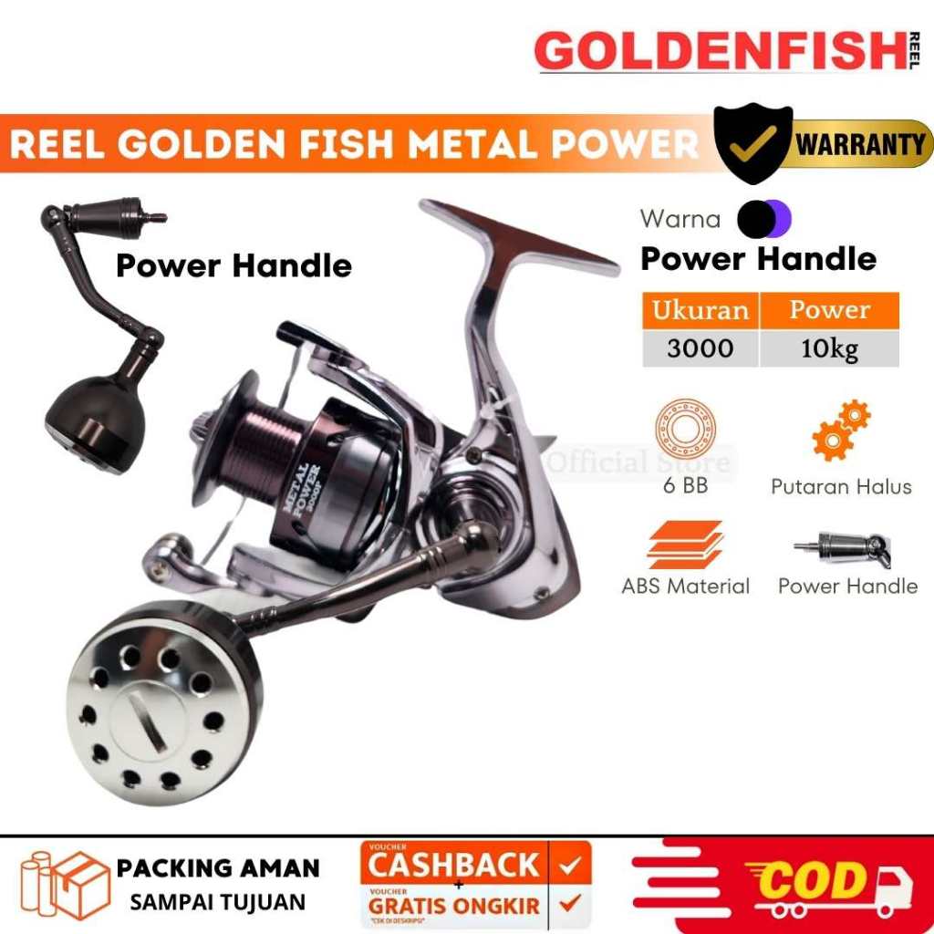 Jual Reel Pancing Golden fish Metal Power 2000 3000 4000 6000 Body ...
