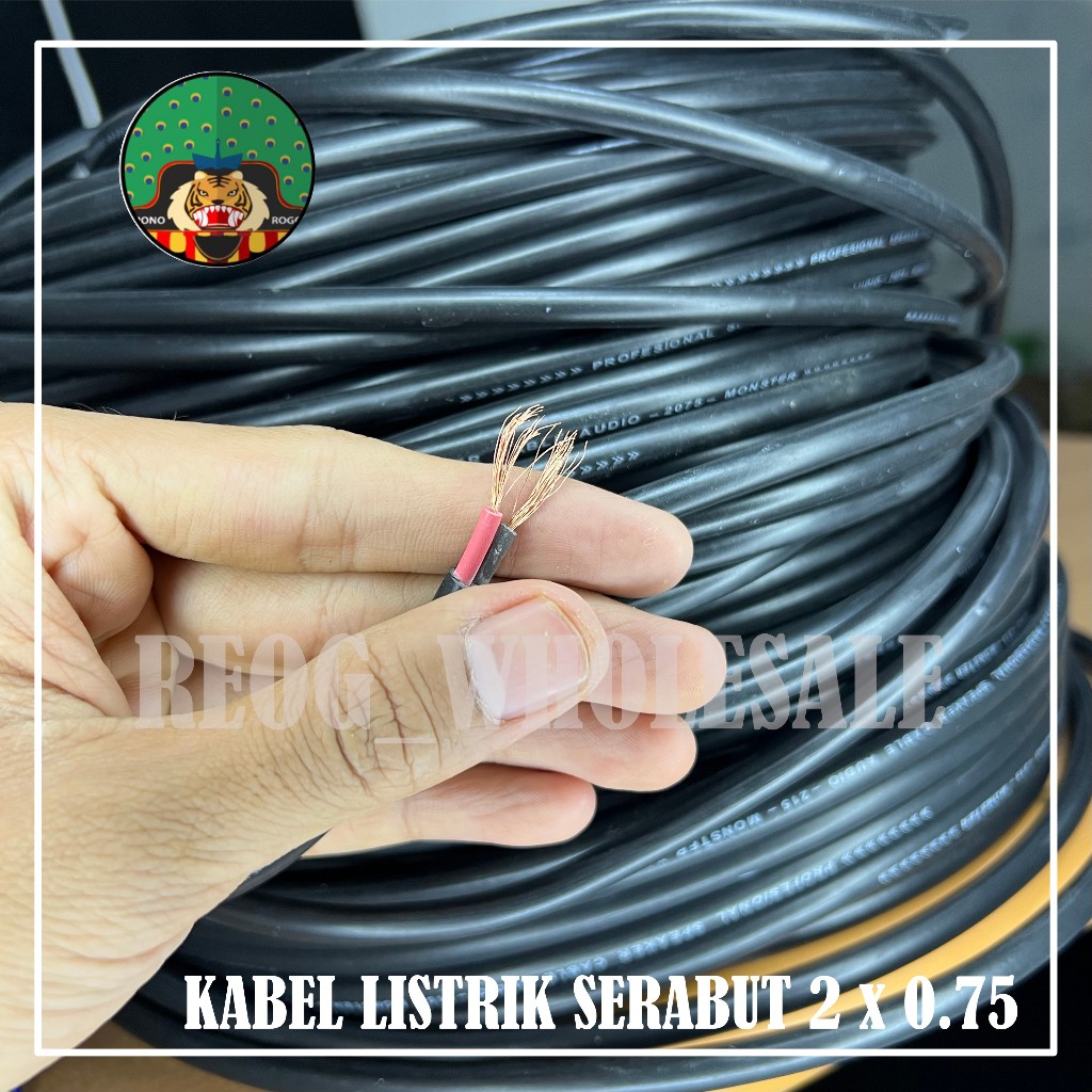 Jual (PER METER) Kabel Listrik Serabut 2x0.75 HITAM | Shopee Indonesia