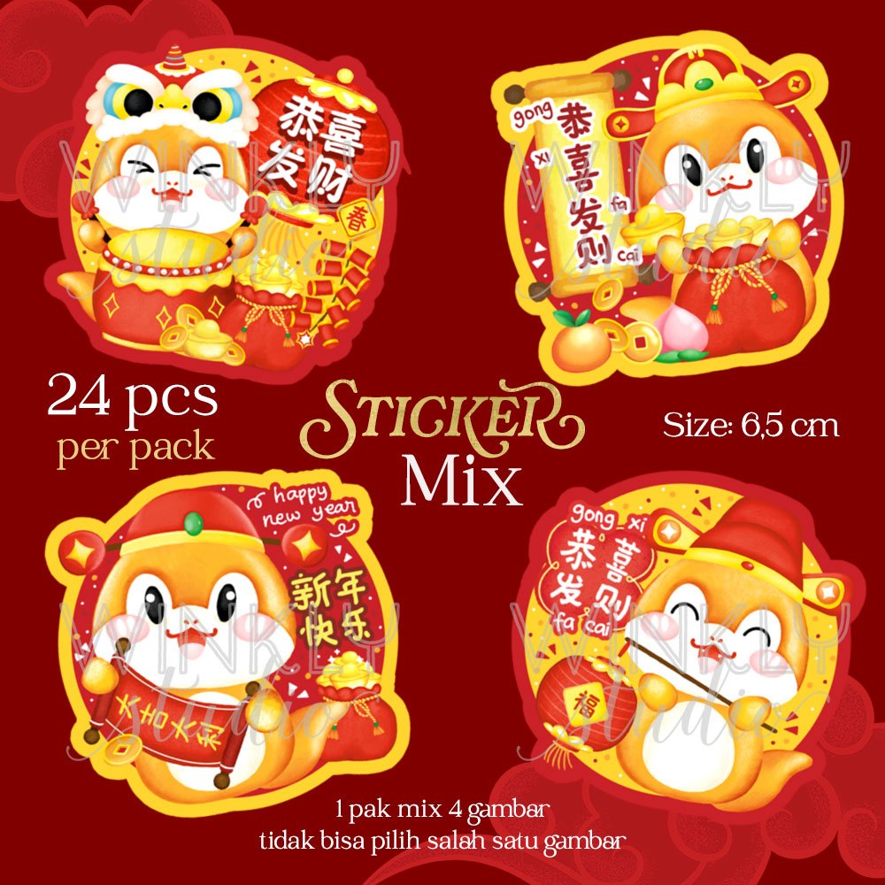 Jual STIKER Imlek 2025 SNAKE / Sticker Toples Sincia / Chinese New Year ...