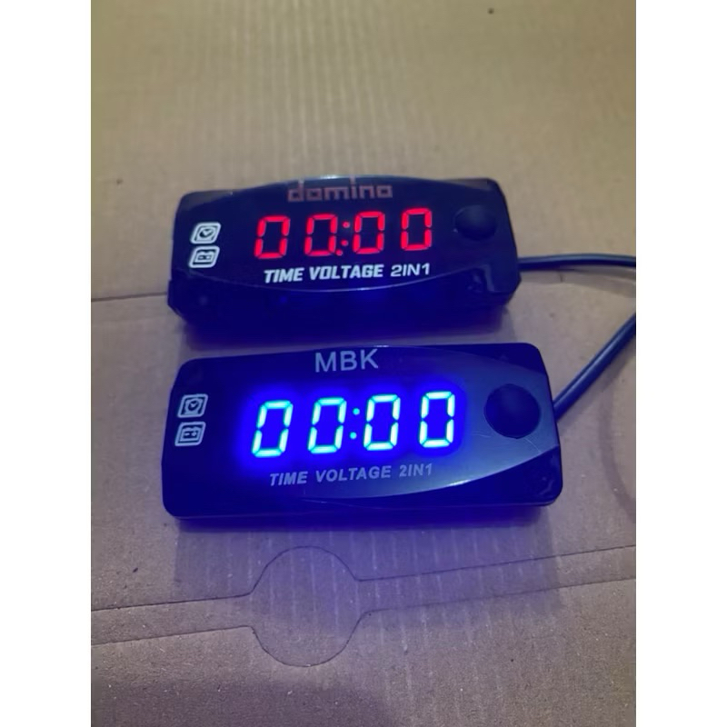 Jual Voltmeter Volt meter ACCU Aki Mini 3 in 1 Plus Pengukur Suhu Udara Dan Jam Digital ...
