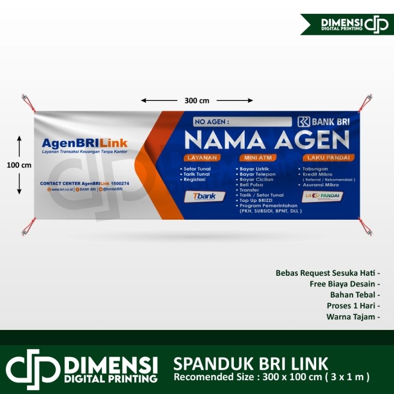 Jual spanduk agen BRILink / banner agen brilink / bri link / spanduk ...