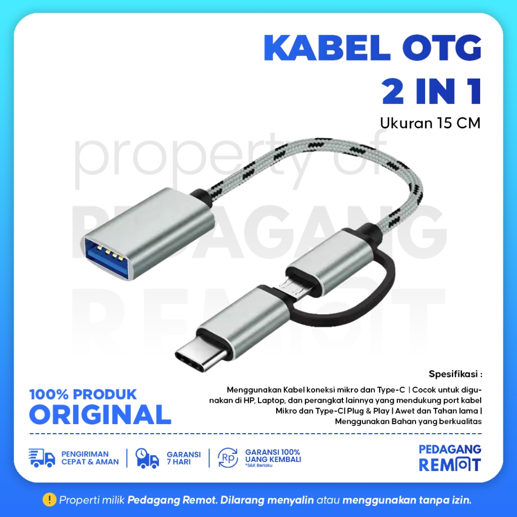 Jual ADAPTER CONVERTER KABEL USB OTG 2 IN 1 MICRO DAN TYPE-C UNTUK ...