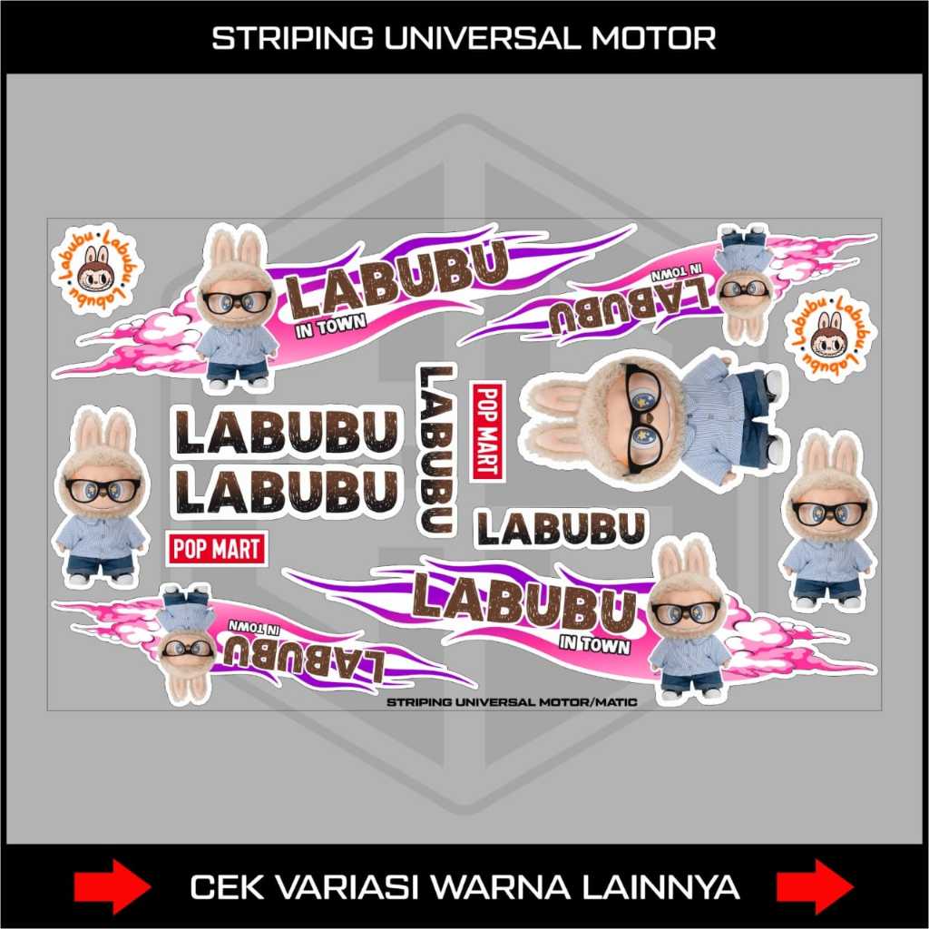 Jual STIKER STRIPING MOTOR ALL MATIC MOTIF LABUBU / UNIVERSAL MATIC ...