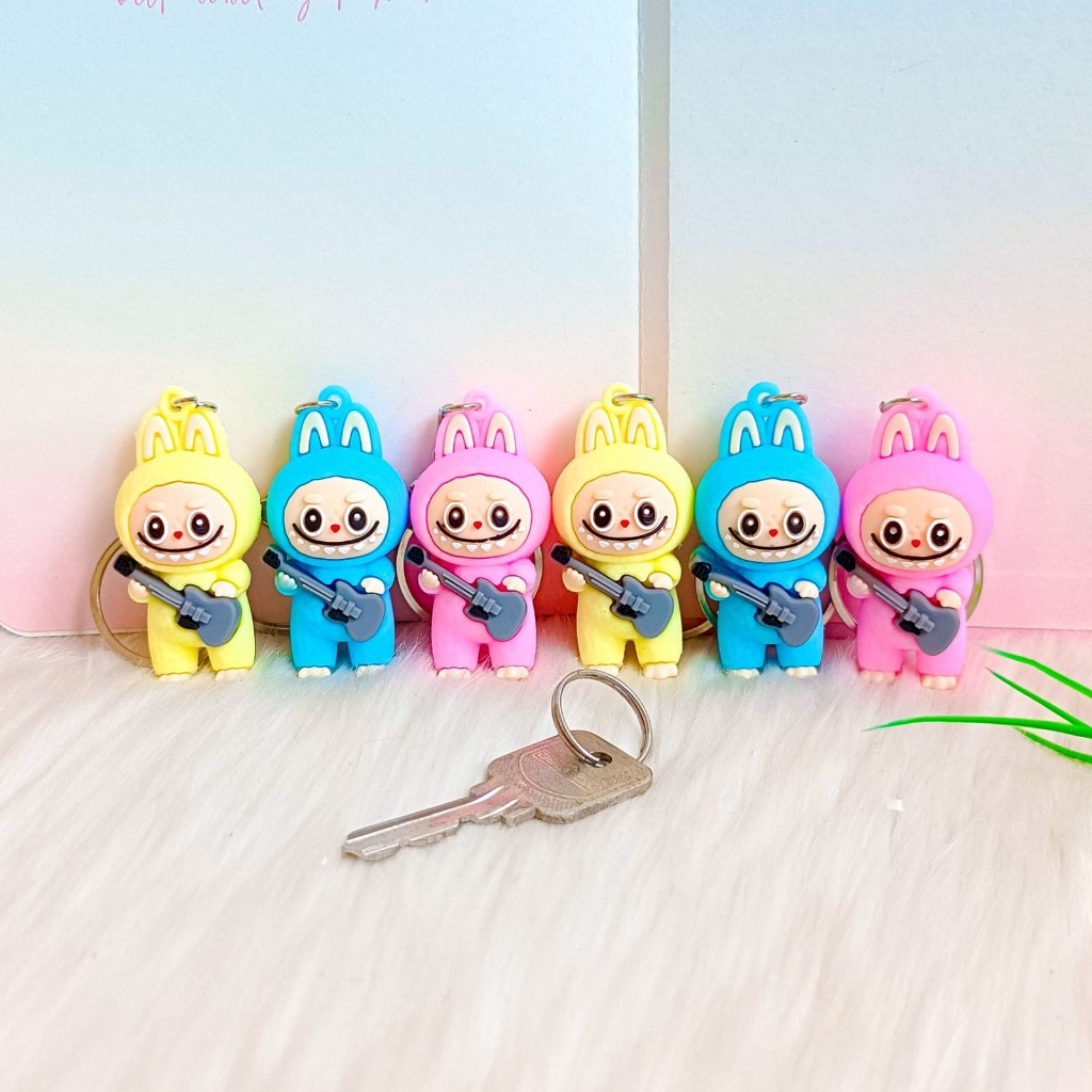 Jual GANTUNGAN KUNCI LABUBU GITAR POPMART THE MONSTER TASTY MACARONS ...