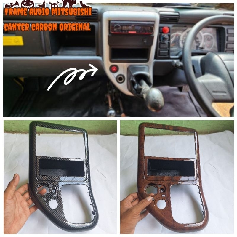 Jual panel frame cover audio mitsubishi canter center carbon original ...