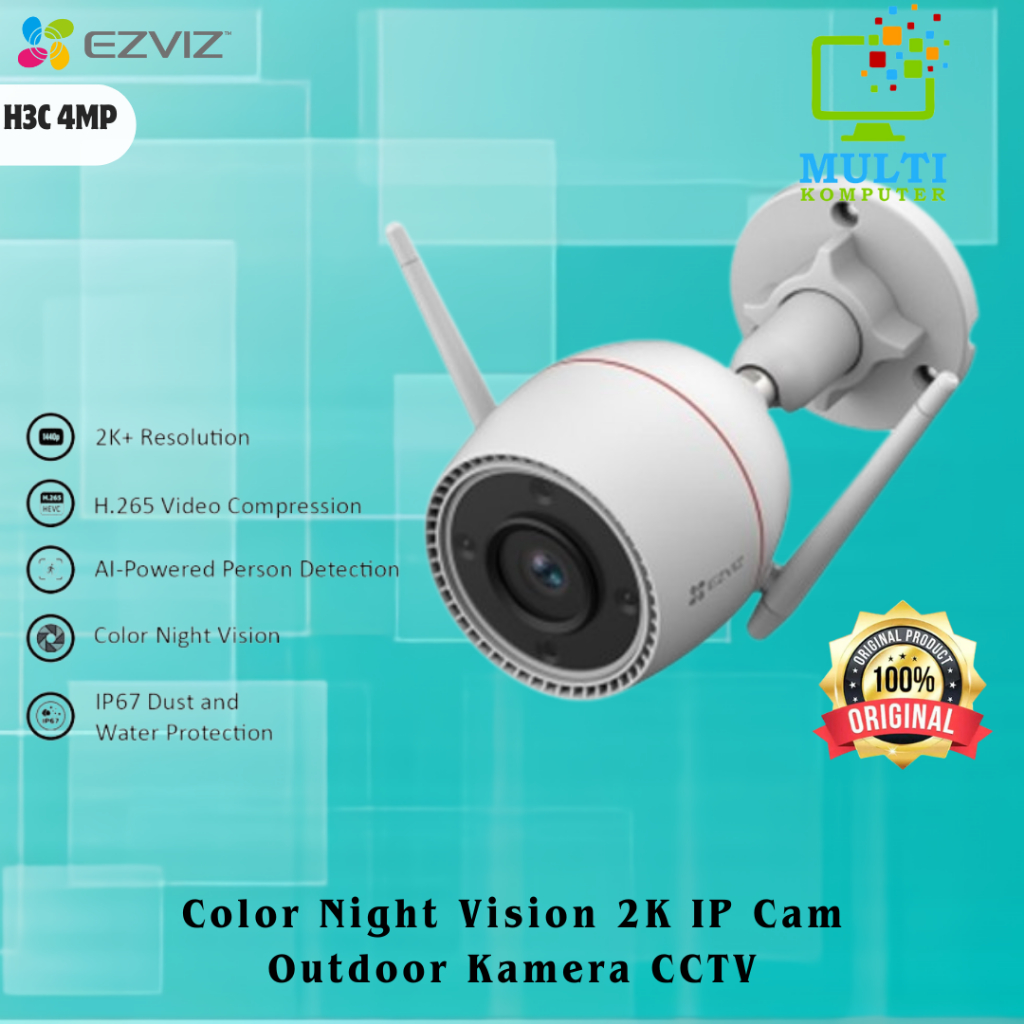 Jual Ezviz H3C 4MP Color Night Vision 2K IP Cam Outdoor Kamera CCTV ...