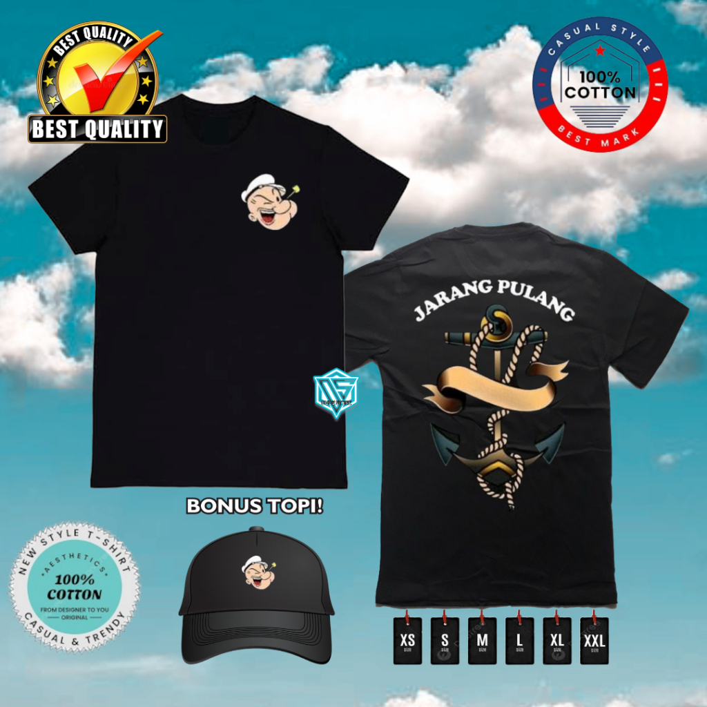 Jual KAOS DISTRO JARANG PULANG PELAUT TEMA KARTUN POPEYE SIMPEL KEREN ...