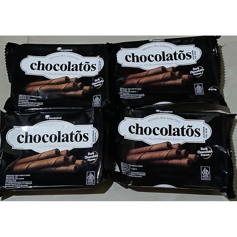 Jual Chocolatos Wafer Roll kemasan mini - Dark Coklat 27 gram | Shopee ...
