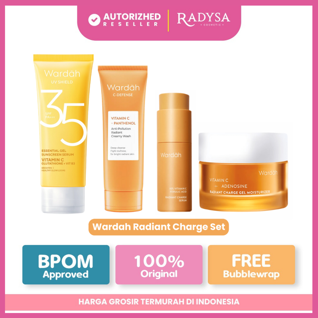 Jual RADYSA - WARDAH RADIANT CHARGE SET (4PCS SS SPF 35 KUNING , CREAMY ...