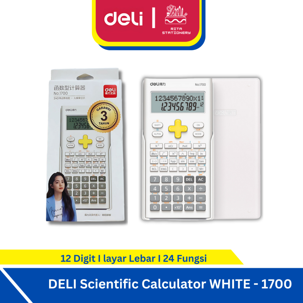 Jual Deli Scientific Calculator/ Kalkulator Ilmiah 12 Digit 240 Fungsi ...
