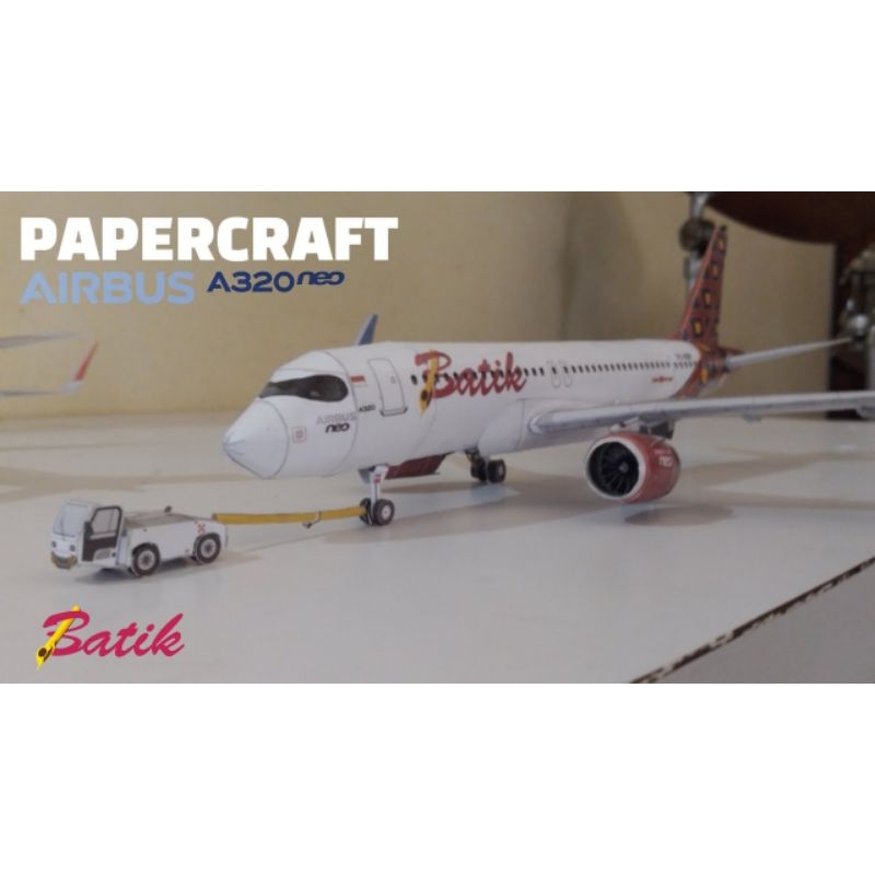 Jual Lembaran pola papercraft pesawat Airbus 320 neo Batik air (3CC-A2 ...
