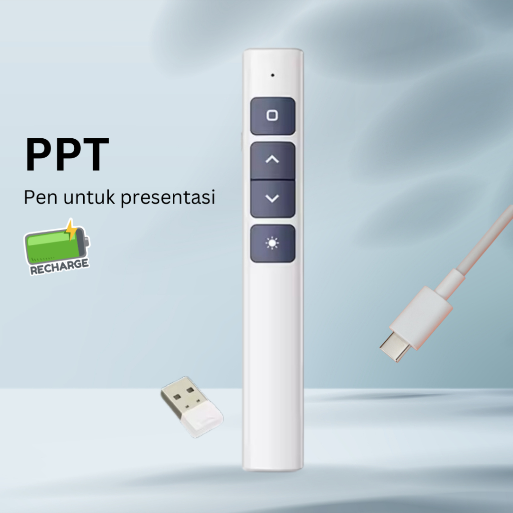Jual Page turning pen PPT Wireless usb dongle rechageable Switch On/Off ...