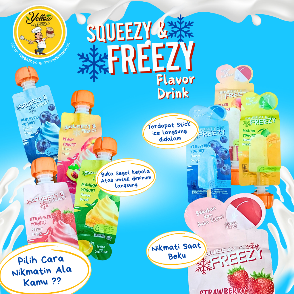 Jual SQUEEZY & FREEZY FLAVOR DRINK 65ML / MINUMAN RASA YOGURT | Shopee ...