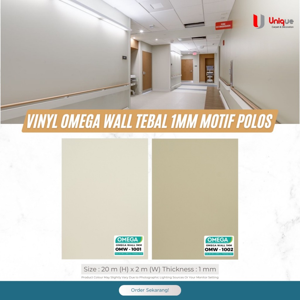 Jual Vinyl OMEGA Wall 1mm Anti Bakteri / Vinyl Roll Polos Dinding ...