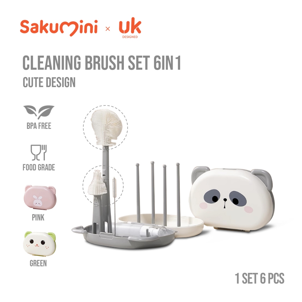Jual Sakumini 6in1 Travelling Bottle Brush Kit Sikat Pembersih Botol ...