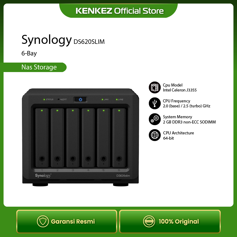 Jual Synology DS620SLIM DiskStation 6-Bay 2.0GHz / 2GB NAS Server ...