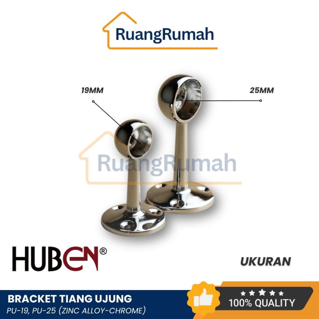 Jual (1 Pasang) Bracket Tiang Ujung PU-19 & PU-25 HUBEN | Shopee Indonesia