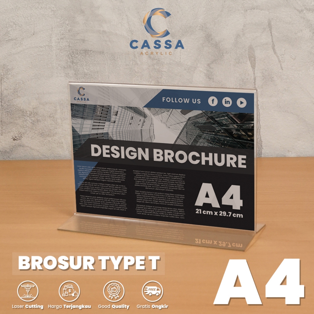 Jual Tempat Brosur A4 Landscape 2mm 2 Sisi / Tent Holder / Akrilik ...