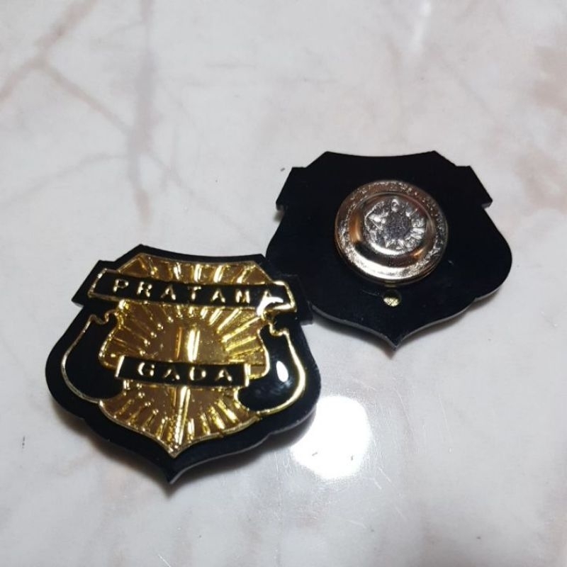 Jual Pin Satpam Gada Pratama Akrilik Hitam Motif Timbul 3D Magnet ...
