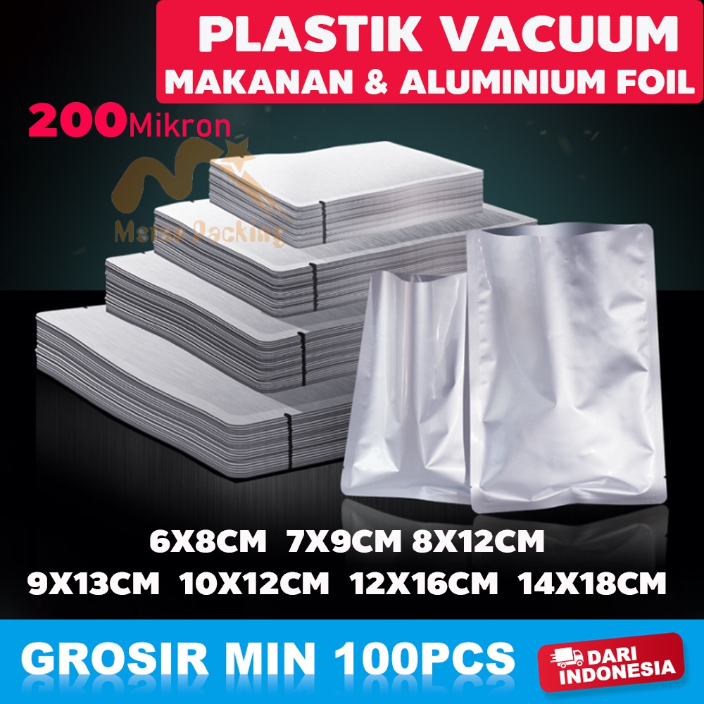 Jual 100PCS Plastik Vacuum Aluminum Foil Silver Kemasan Makanan Bags ...
