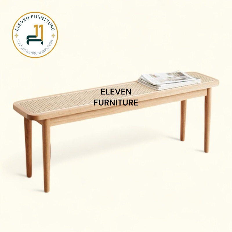 Jual BANGKU LONG BENCH CAIR KURSI panjang kayu jati rotan alami cafe ...